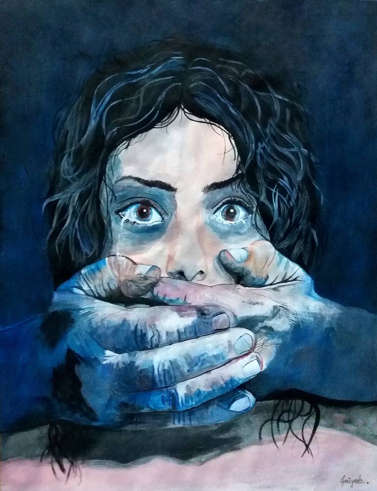 Feminism - Don't shout Painting by Priyesh Soni | Saatchi Art