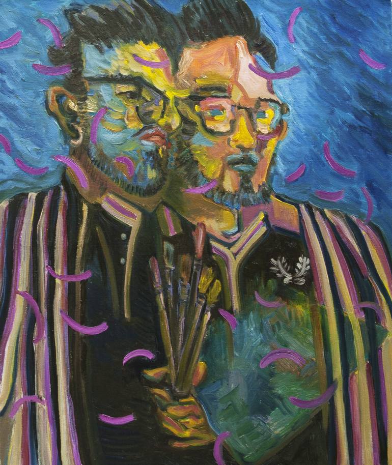 Painter self-portrait Painting by Matt Mak | Saatchi Art