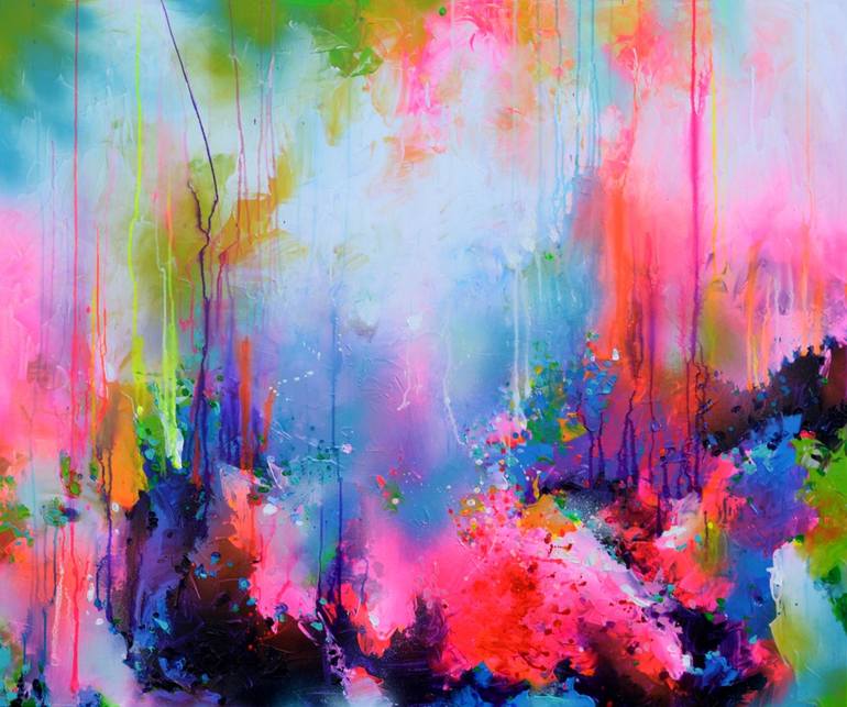 Fresh Moods 27 - Colorful Extra Large Modern Painting Painting by Soos ...