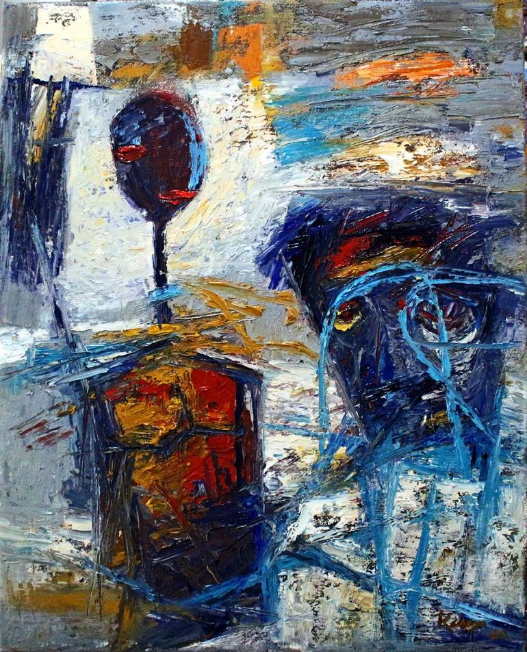 Original Abstract Painting/ Abstract Painting on Linen: A stranger in ...