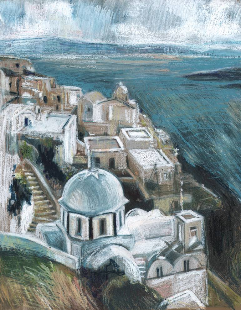 Greece Drawing by Elzbieta Kamienska-Mruszczak | Saatchi Art