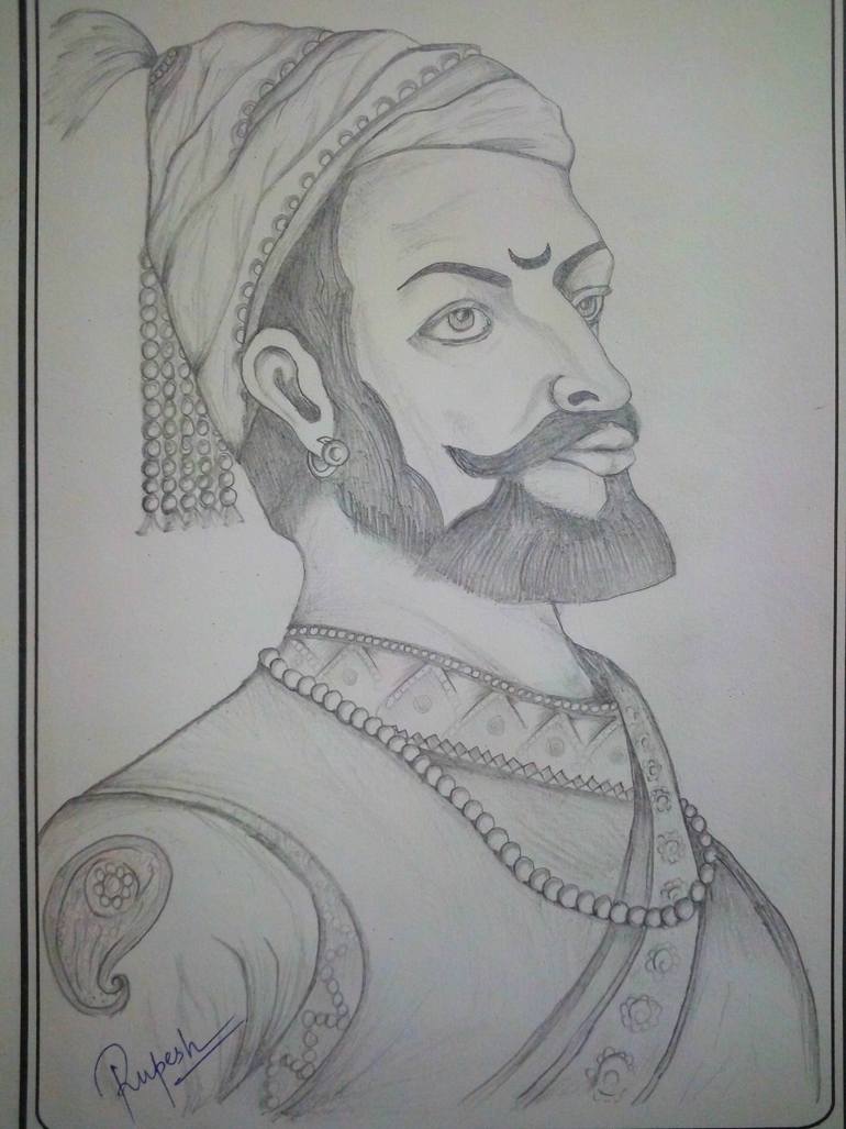 Chatrapati Shivaji Maharaj Drawing by Rupesh Bhavsar | Saatchi Art