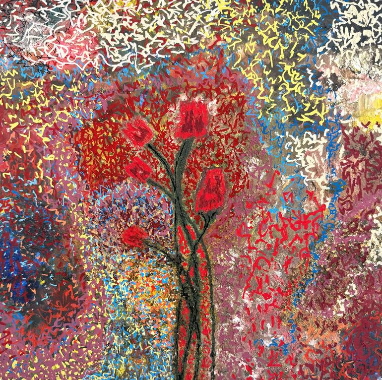 IMPRESSIVE ROSES Painting by Andrew Lennon | Saatchi Art