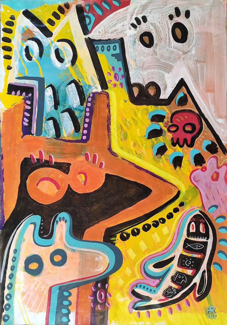 ANIMAL FRIENDS Painting by Ángel Rivas | Saatchi Art