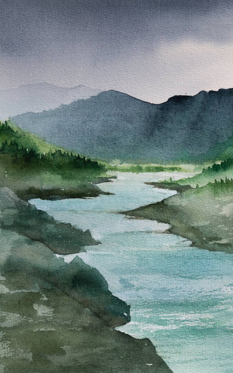 Altai mountains Painting by Alena Root | Saatchi Art