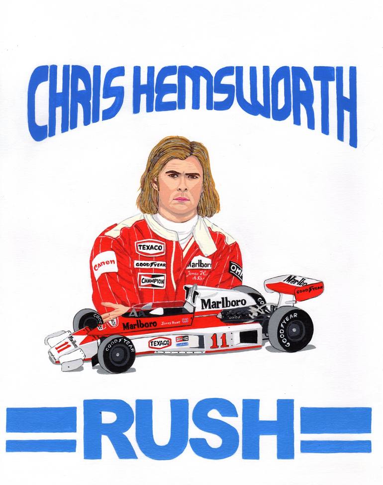 Chris Hemsworth Rush Painting by Paul Cockram | Saatchi Art
