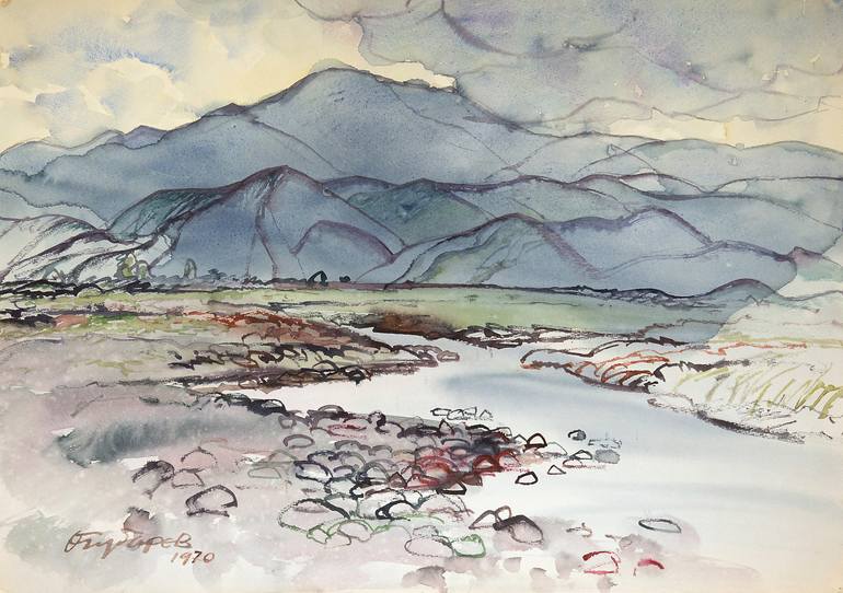 Silver river Painting by Alexander Gubarev | Saatchi Art