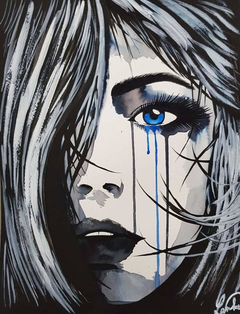 Beautiful pain Painting by Milos Lanka | Saatchi Art