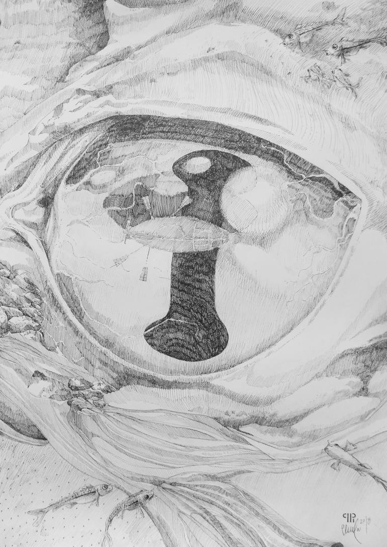 Octopus eye Drawing by Radana Planka | Saatchi Art