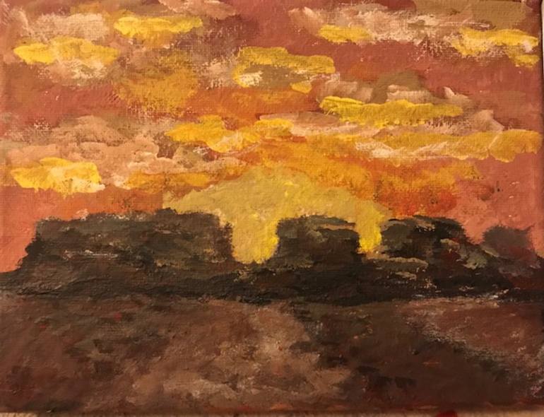 Southwest Sunset Painting by Servanne Edlund | Saatchi Art