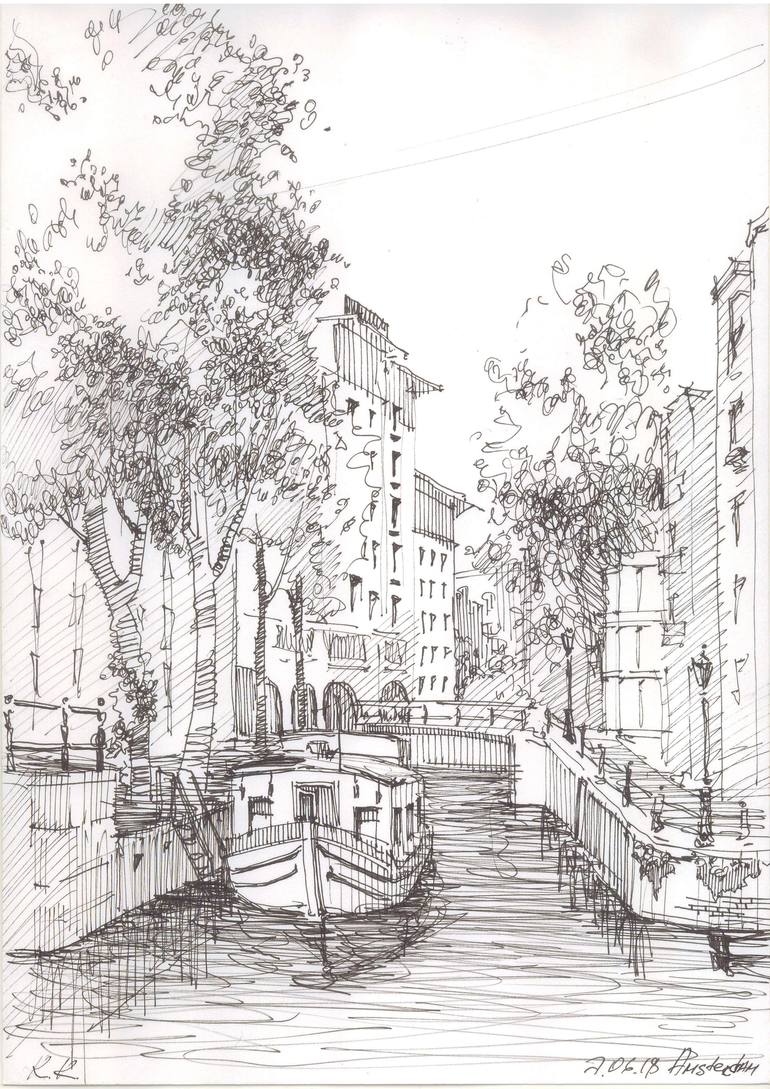 amsterdam Drawing by Ksenia Romanovich | Saatchi Art