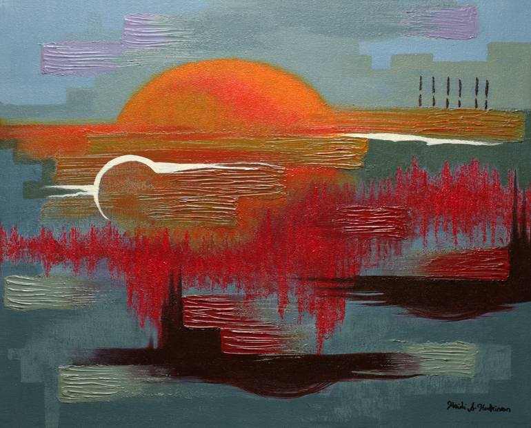 Apocalypso Sunset Painting by Heidi Hodkinson | Saatchi Art