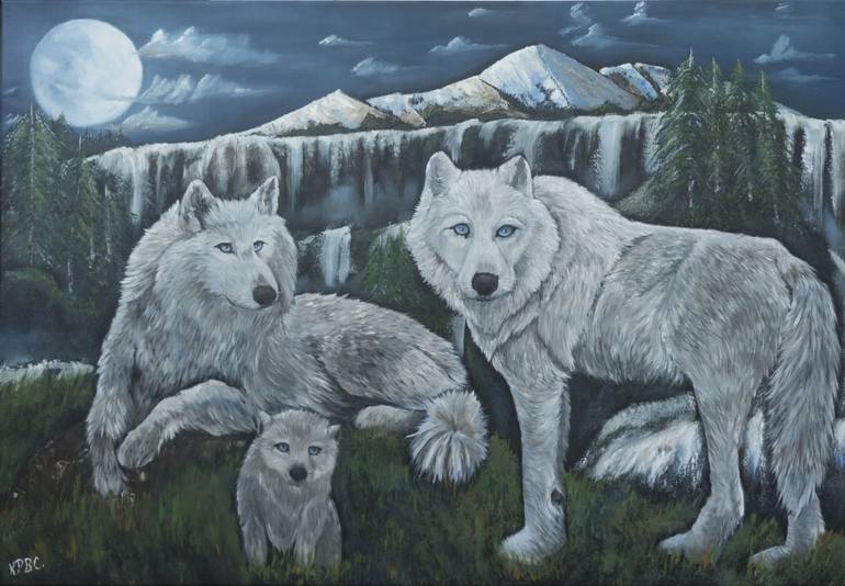 Wolves Painting by Katty Perdriolle | Saatchi Art