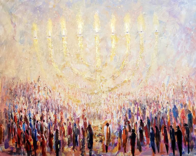 Hanukkah I Painting by Yossi Rosenstein | Saatchi Art