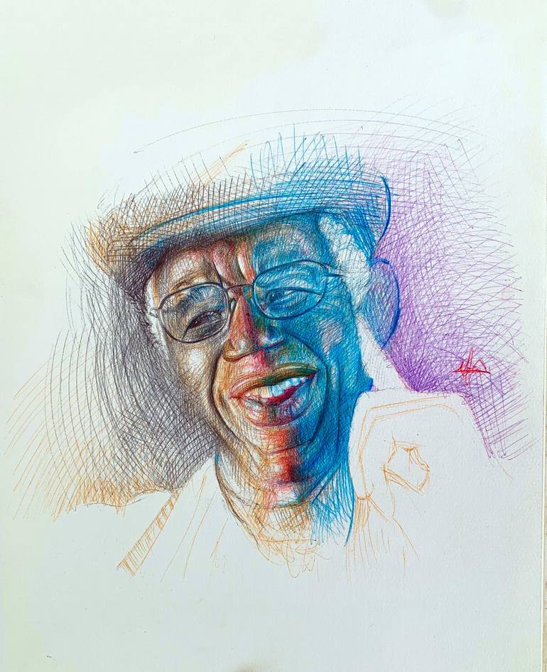 Chinua Achebe Drawing by Samson Igbinosa | Saatchi Art