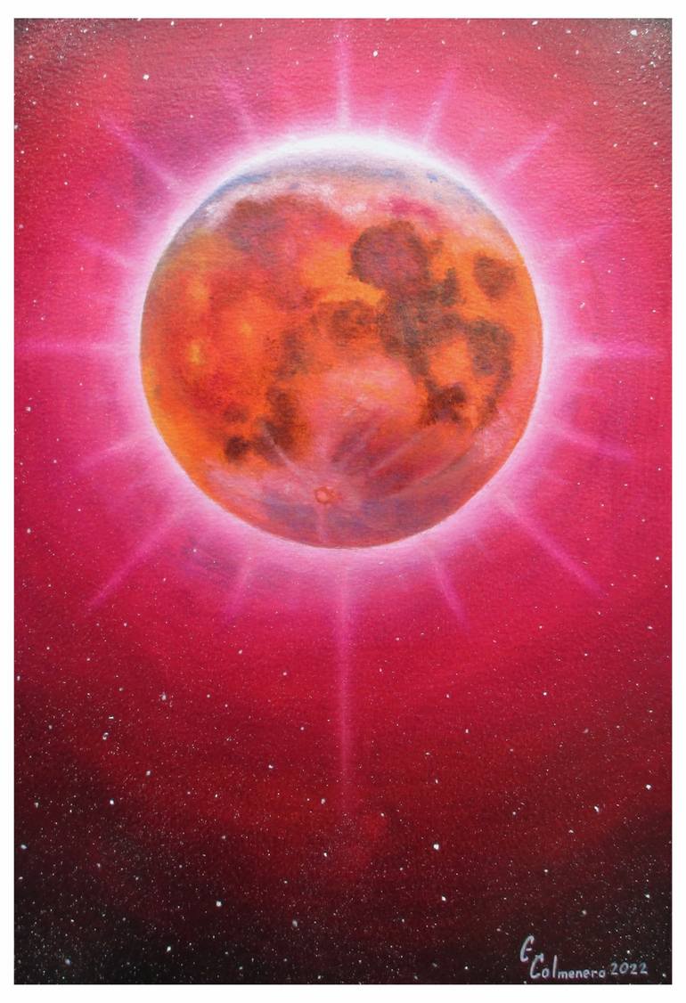 Red Moon Painting by Edgar Colmenero | Saatchi Art