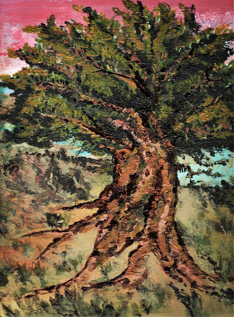 Olive tree dancing Painting by Samuel Fernández | Saatchi Art