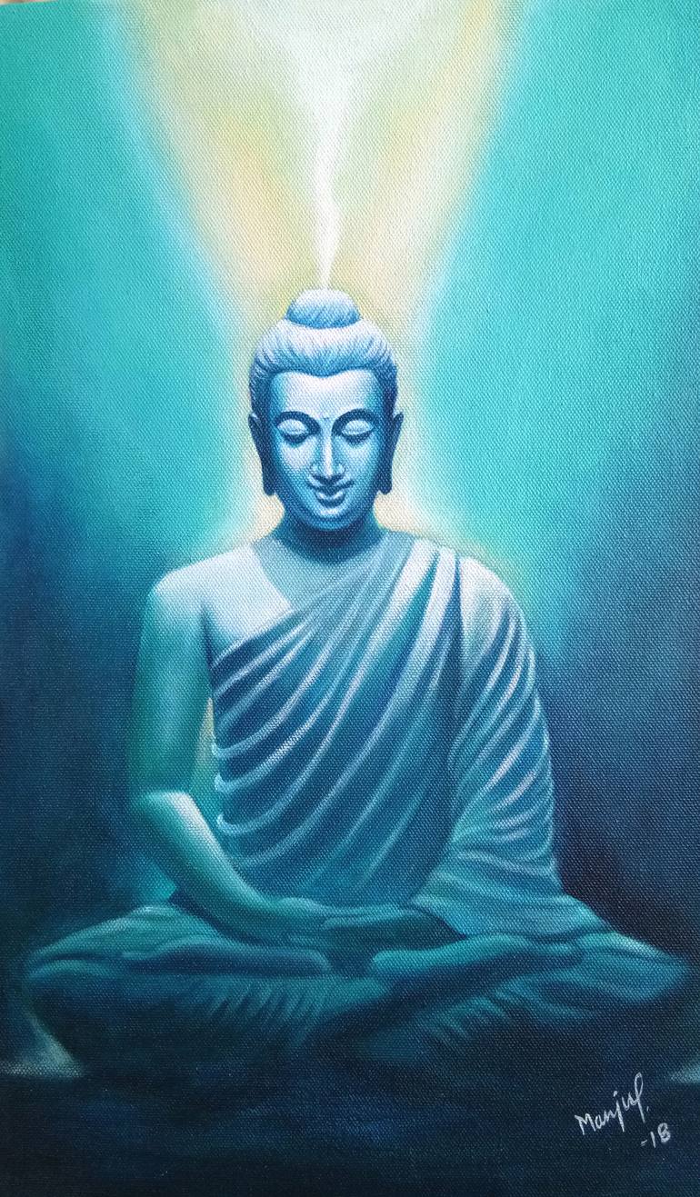 buddha inlight Painting by Manju Prajapati | Saatchi Art