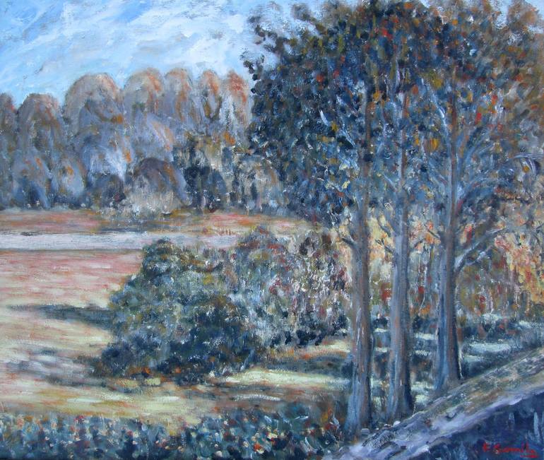 Landscape with trees Painting by Ferran Gomila | Saatchi Art
