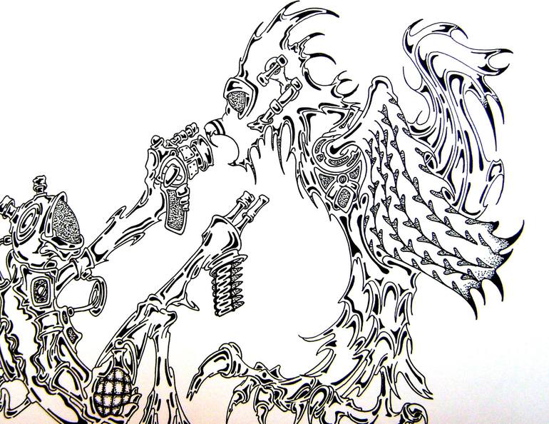 THE PLANET OF THE GIANT CHICKENS Drawing by Judson Michael Agla ...