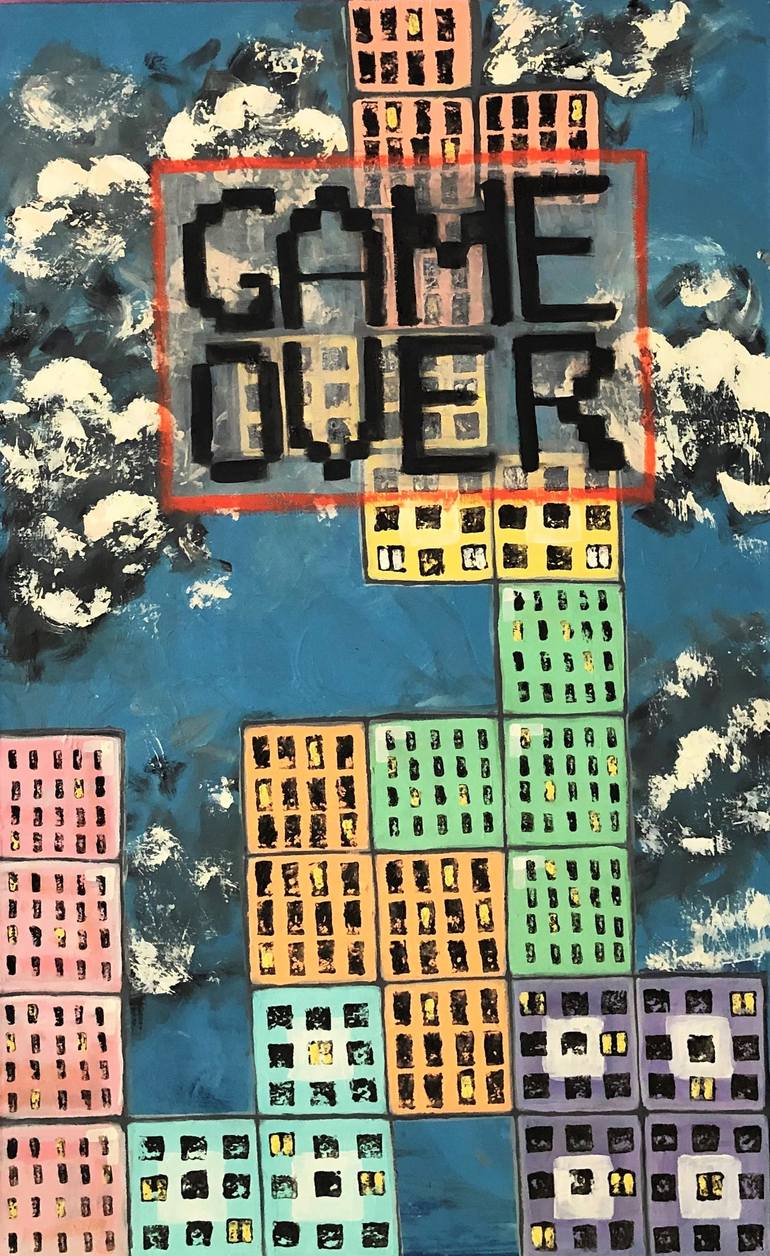 Game over city / Tetris Painting by L Marich | Saatchi Art
