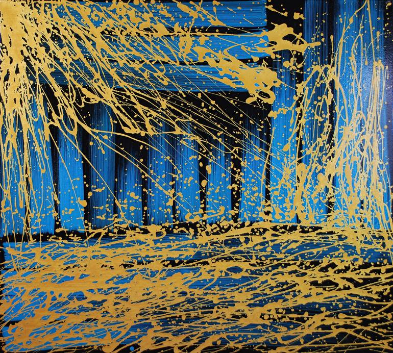 Abstraction NIGHT CITY LIGHTS | abstract expressionism 90х100 cm/35 ...