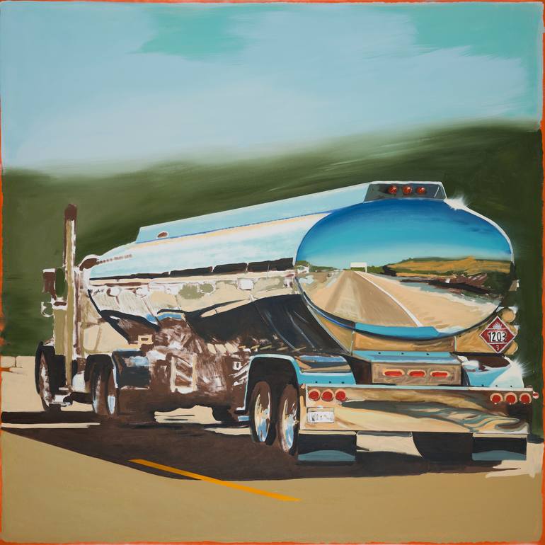 The tanker truck Painting by Piotr Szczur | Saatchi Art