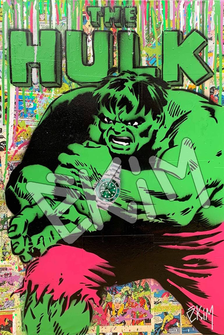 The Hulk Wearing 'The Rolex Hulk' Street Art Graffiti on Comics and ...