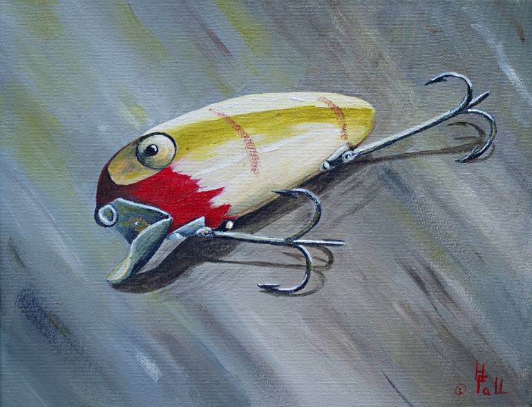 Old Fishing Lure Painting by Herschel fall | Saatchi Art