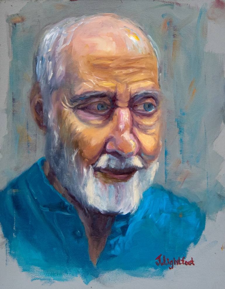 Portrait Study in Blue Painting by Jamie Lightfoot | Saatchi Art