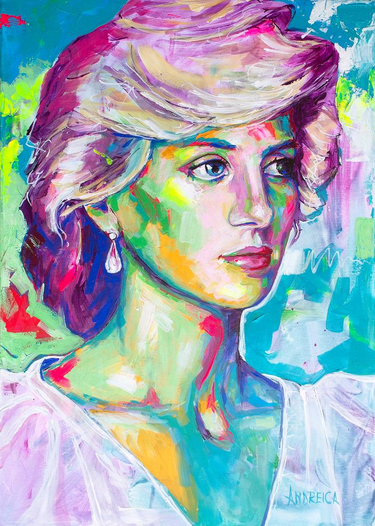 Diana, Princess of Wales Painting by Alexandra Andreica | Saatchi Art
