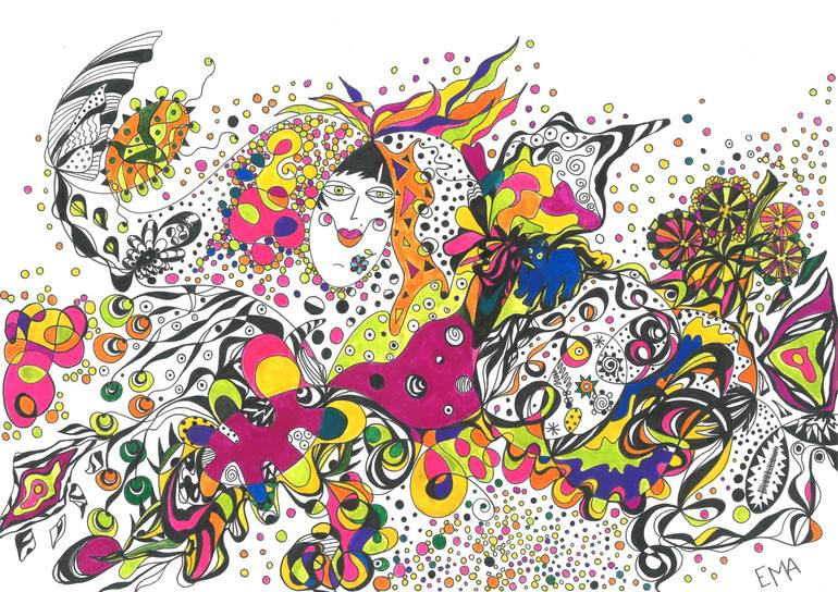 women party Drawing by Ema Ribeiro | Saatchi Art