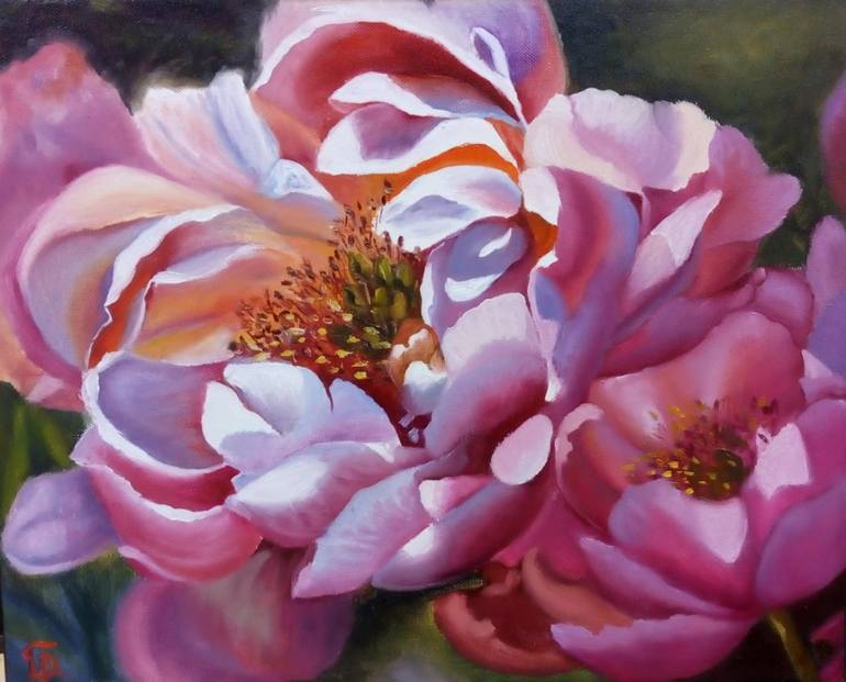 The luxury of peonies Painting by Galina Rodionova | Saatchi Art