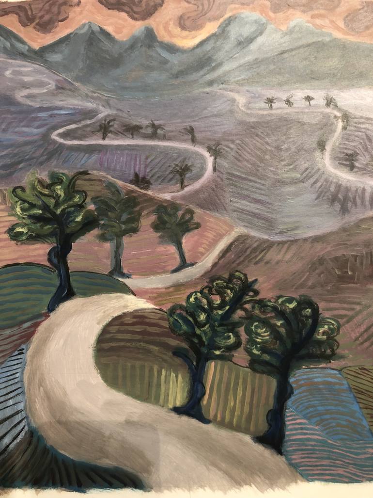 mysterious road Painting by Philippe Rudaz | Saatchi Art