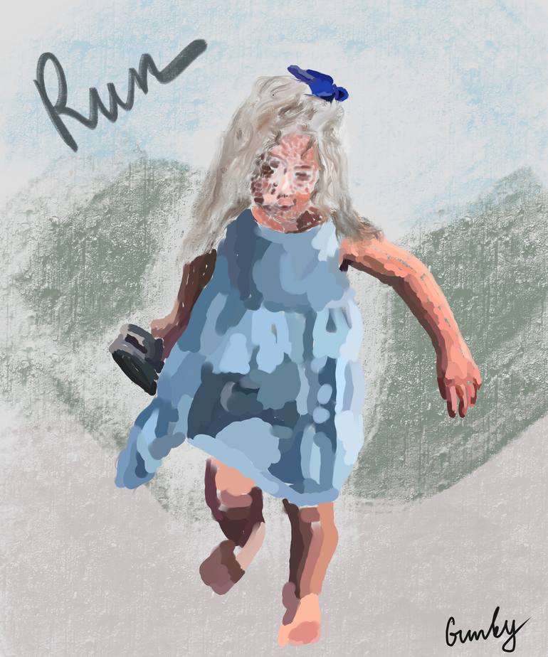 Run. The daughter of Samurai. Drawing by Maria Gunby | Saatchi Art