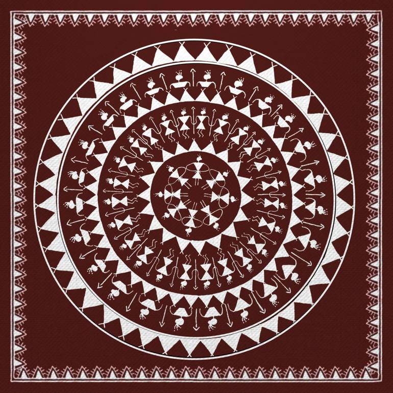 Tribal pattern - Indian Warli painting Painting by Akash Bhisikar ...