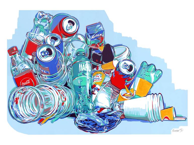 Waste painting trash original art drink urban street environment ...