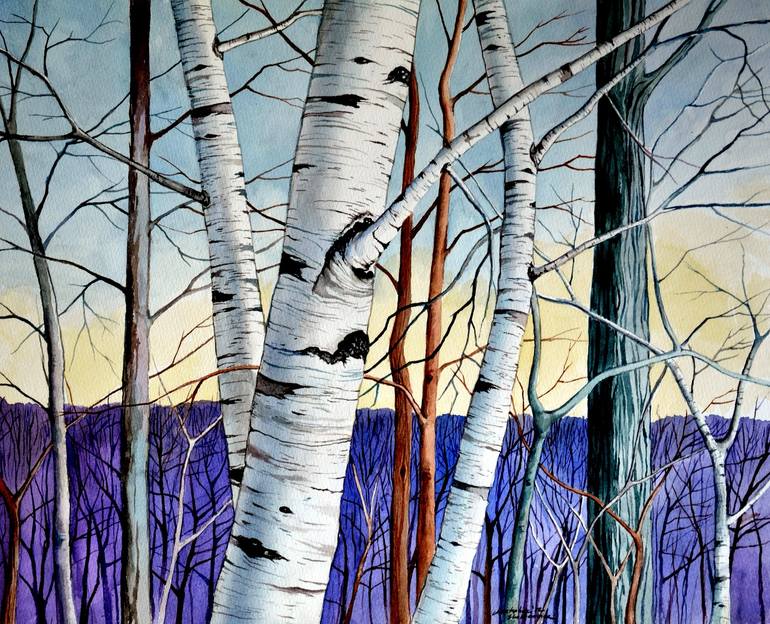 Forest of trees Painting by Christopher Shellhammer | Saatchi Art