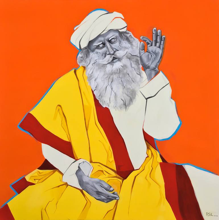 „Sadhguru” Painting by Valeria Paseka | Saatchi Art