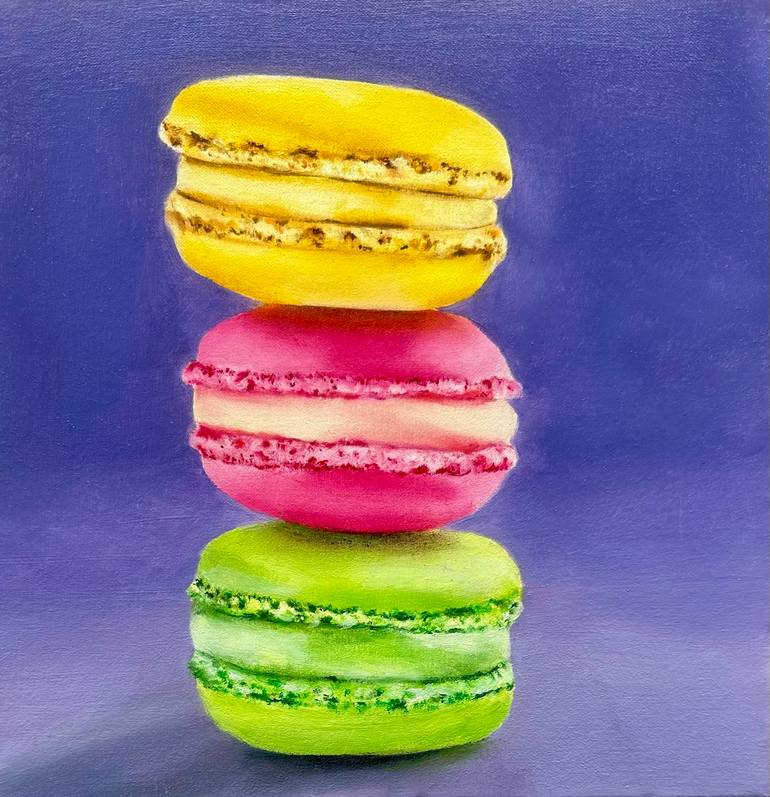 Macarons still life Painting by Karine Wagener | Saatchi Art