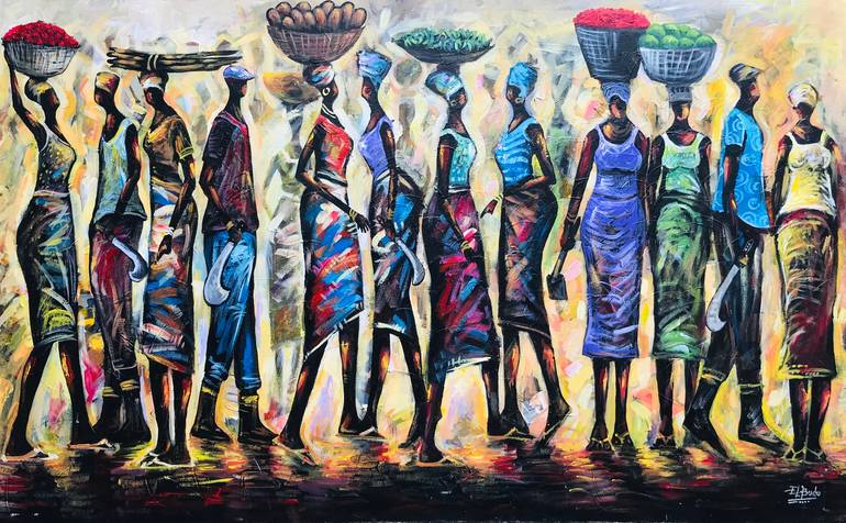Farming heroes and heroines Painting by Ernest Larbi Budu | Saatchi Art