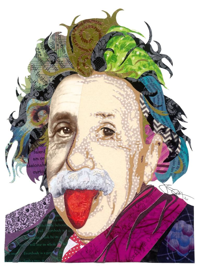 Einstein Collage by Kristi Abbott | Saatchi Art