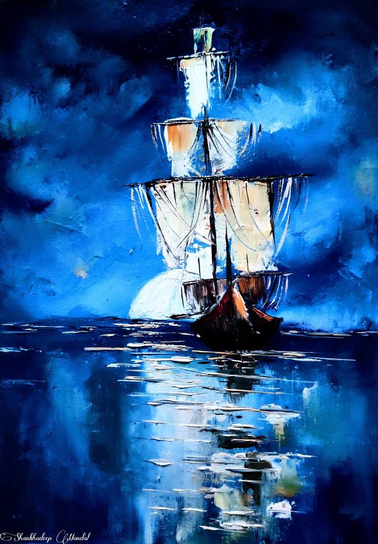 Pirates ship Painting by Shankhadeep Mondal | Saatchi Art