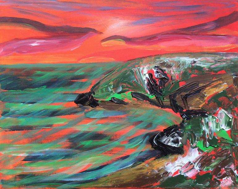 Zennor Seascape Nr St Ives Painting by Nigel Waters | Saatchi Art