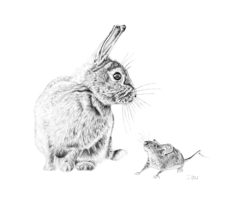 Greenwich Rabbit and Mouse Drawing Drawing by Susannah Weiland ...