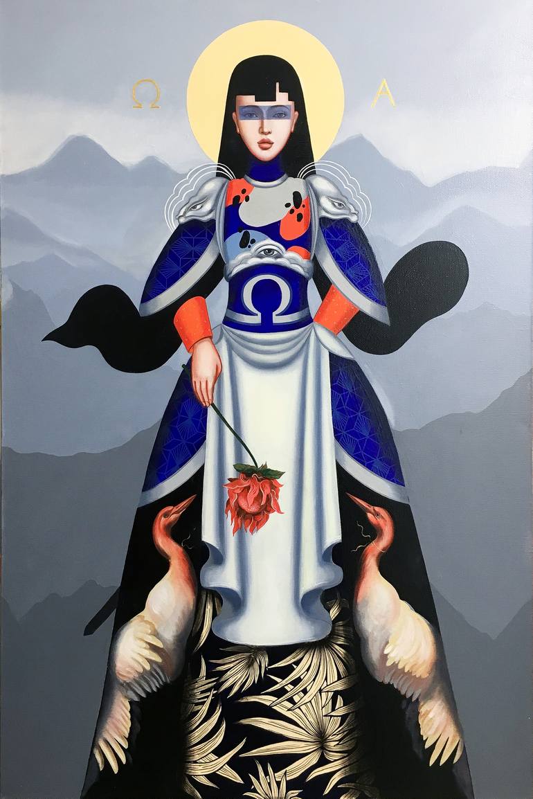 Alpha and Omega Painting by Alla Aris | Saatchi Art