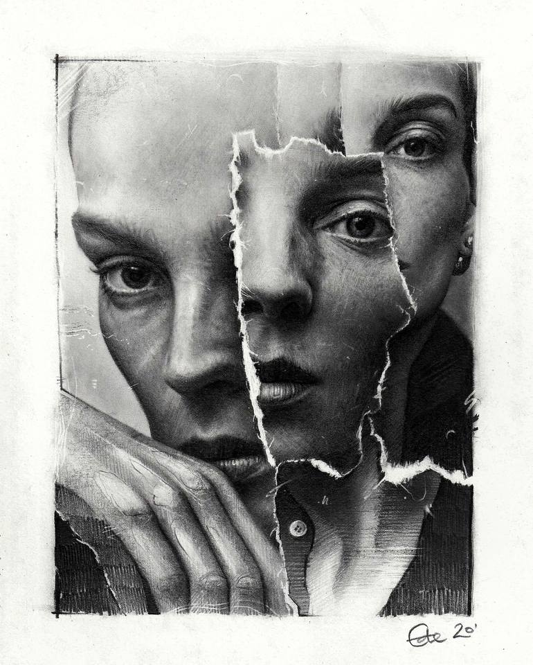 Torn Apart Drawing by Jack Ede | Saatchi Art