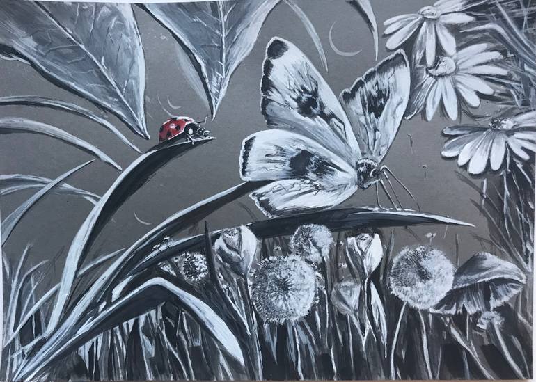 The ladybird Painting by Jenny Barber | Saatchi Art