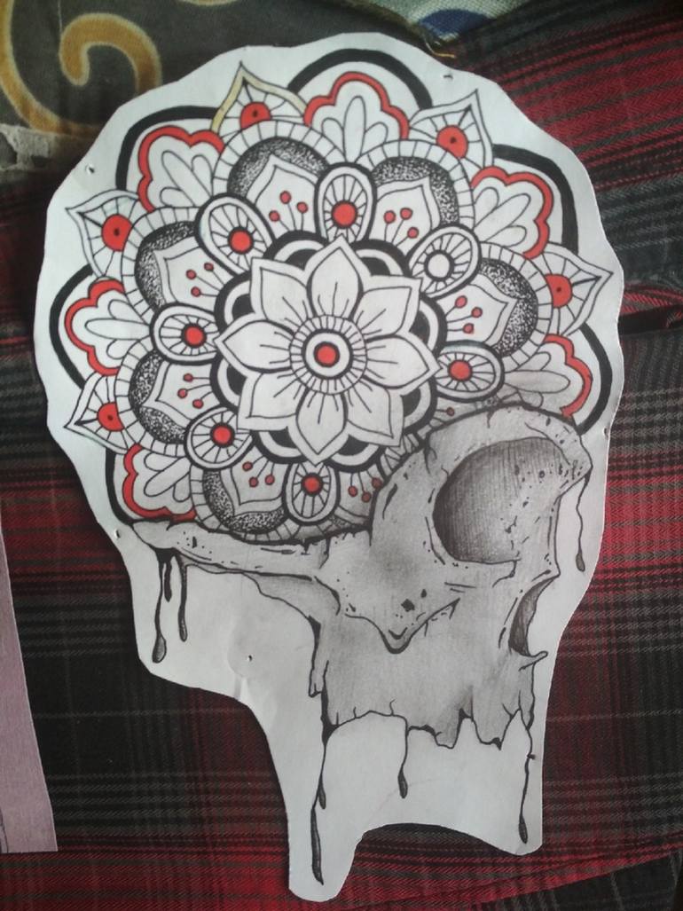 mandala skull Drawing by Victoria Mchale | Saatchi Art