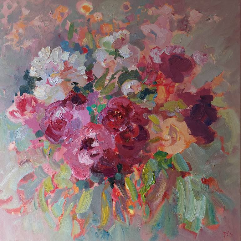 peonies bouquet Painting by Katharina Valeeva | Saatchi Art